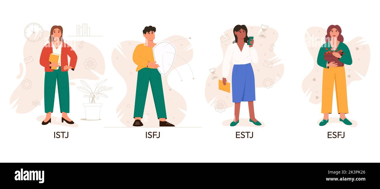 Set of sentinels MBTI person types. Socionics mbti. Personality test ... Set of sentinels MBTI person types. Socionics mbti. Personality test ...