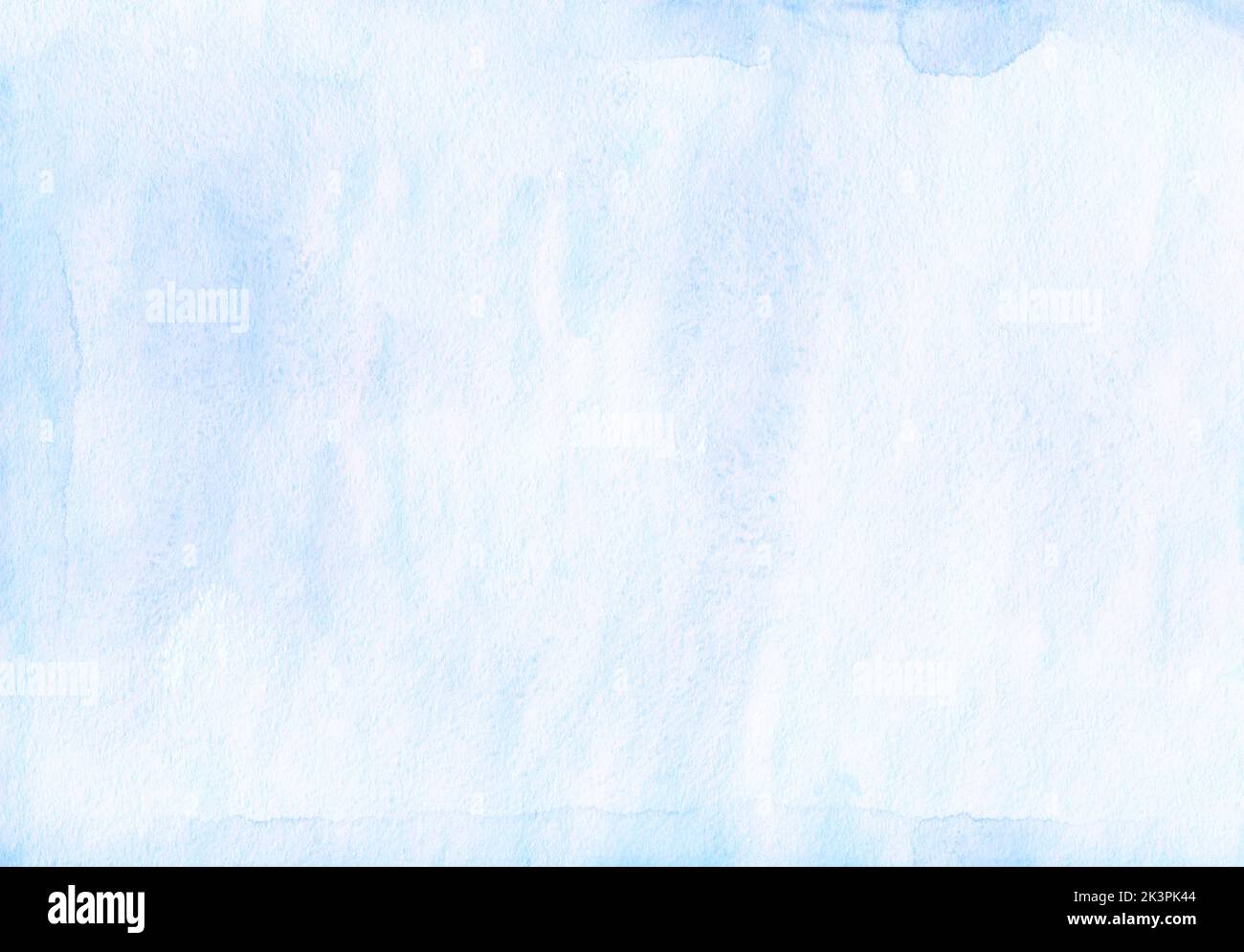 Watercolor light blue background texture. Watercolour ice blue stains ...