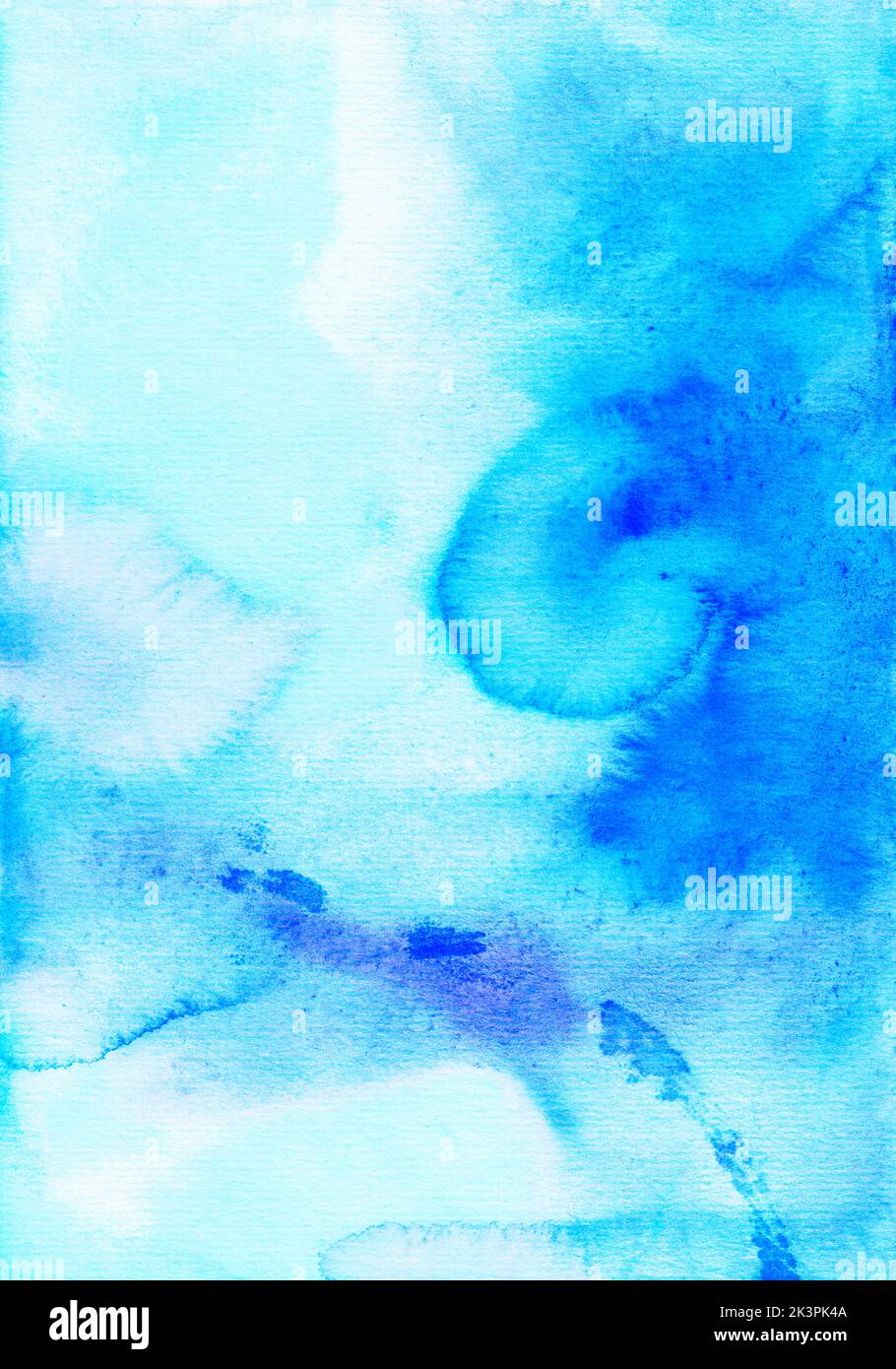 Watercolor deep blue, turquoise and white background. Watercolour ...