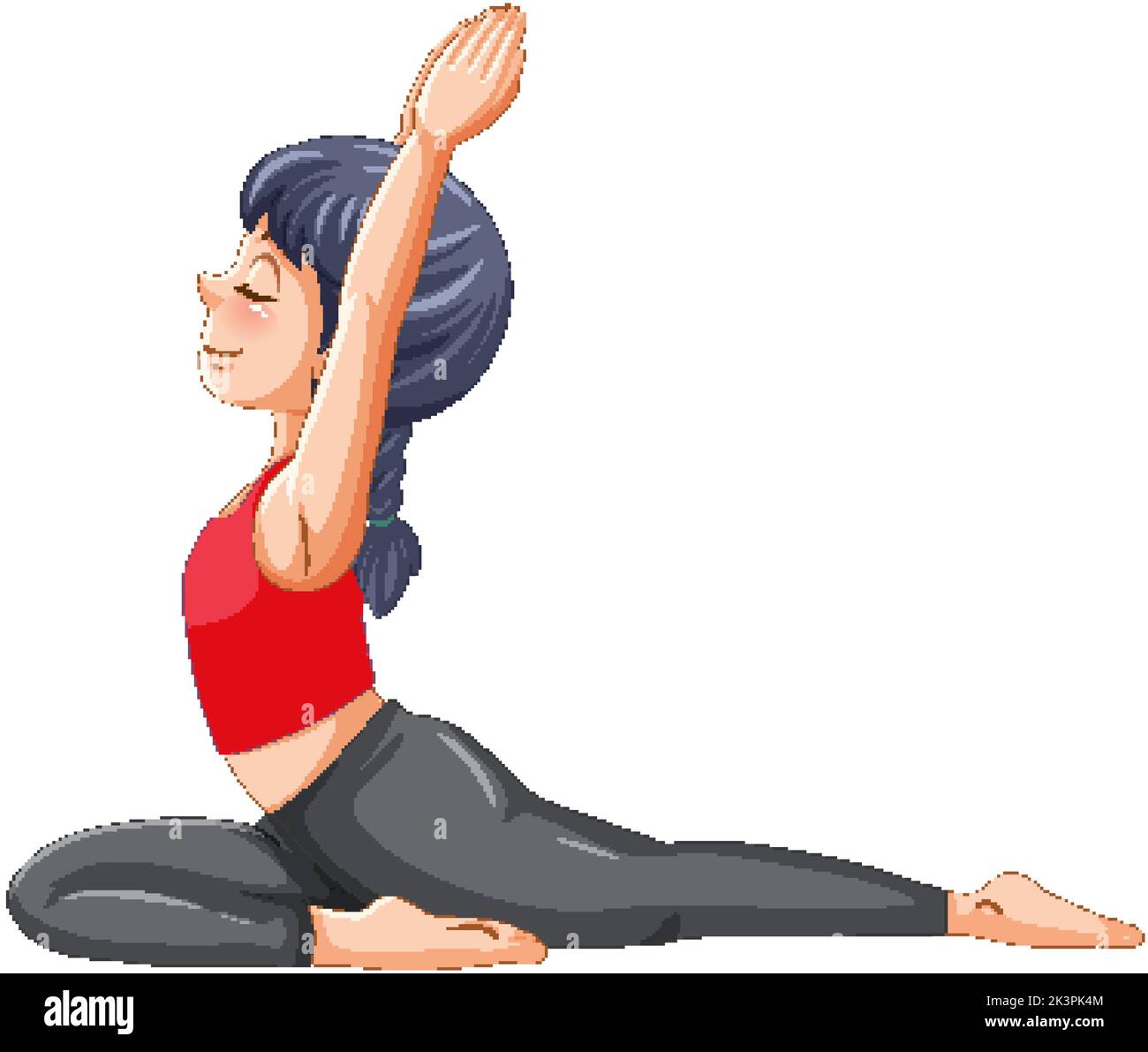 A girl doing yoga cartoon character illustration Stock Vector Image ...
