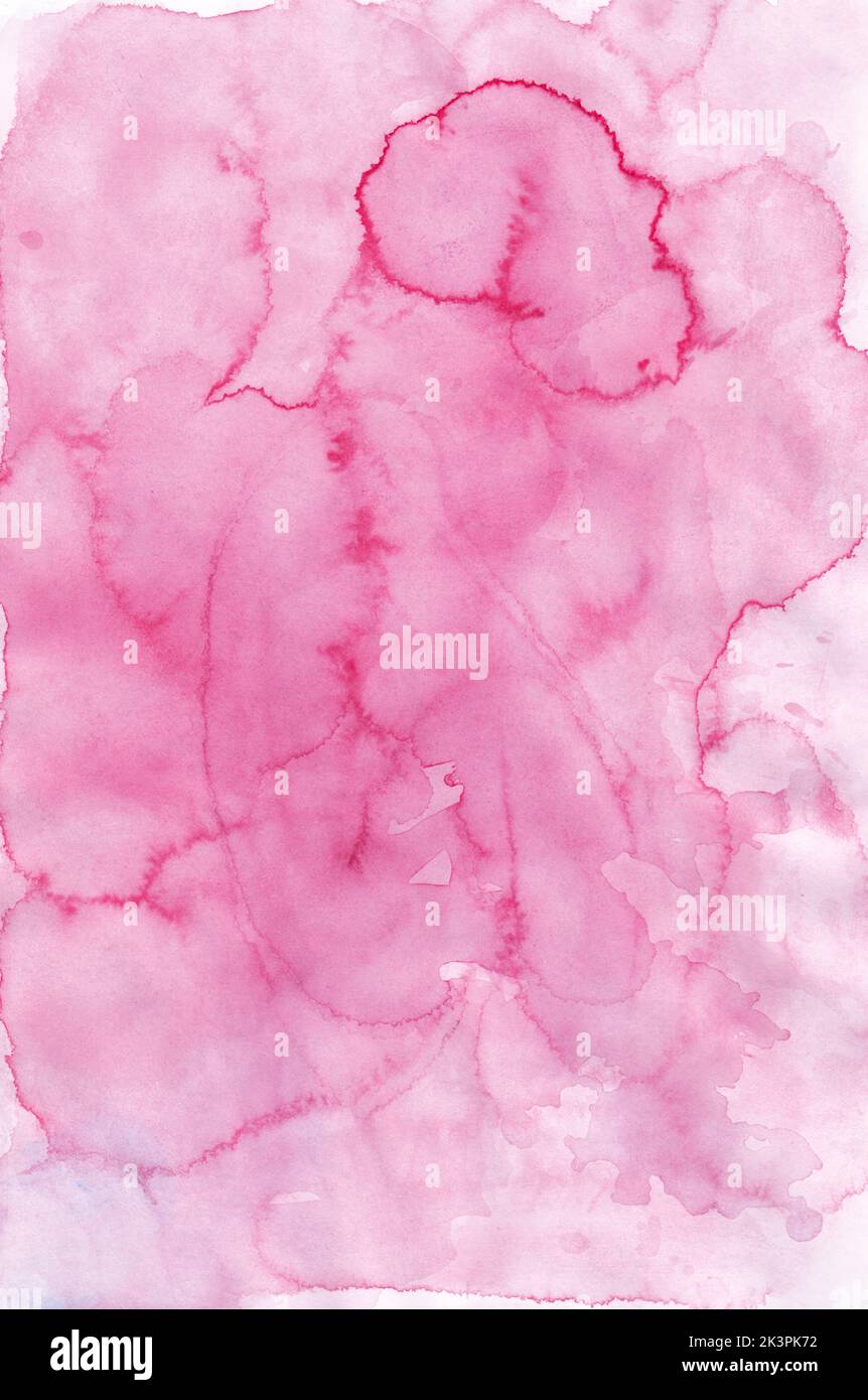 Watercolor pink background painting texture. Watercolour light rose ...