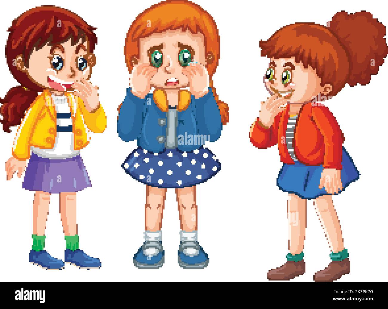 Bullying kids cartoon character vector illustration Stock Vector Image ...