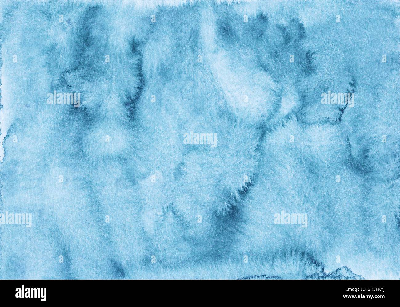 Watercolor liquid light blue background texture. Cerulean blue color ...