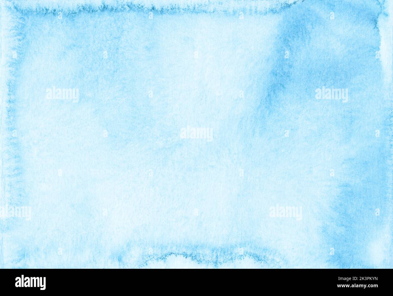 Watercolor sky blue background painting texture. Messy blue and white ...