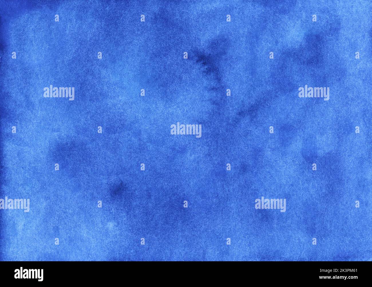 Watercolor old azure blue background texture. Brush strokes on paper ...