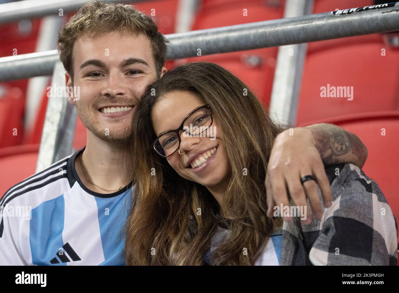 Harrison, NJ - September 27, 2022: Fans attended the friendly football ...