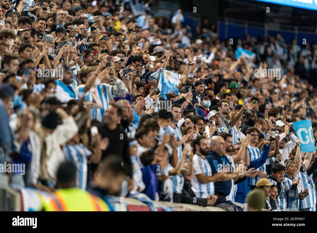New York, USA. 27th Sep, 2022. Fans attended the friendly football game ...