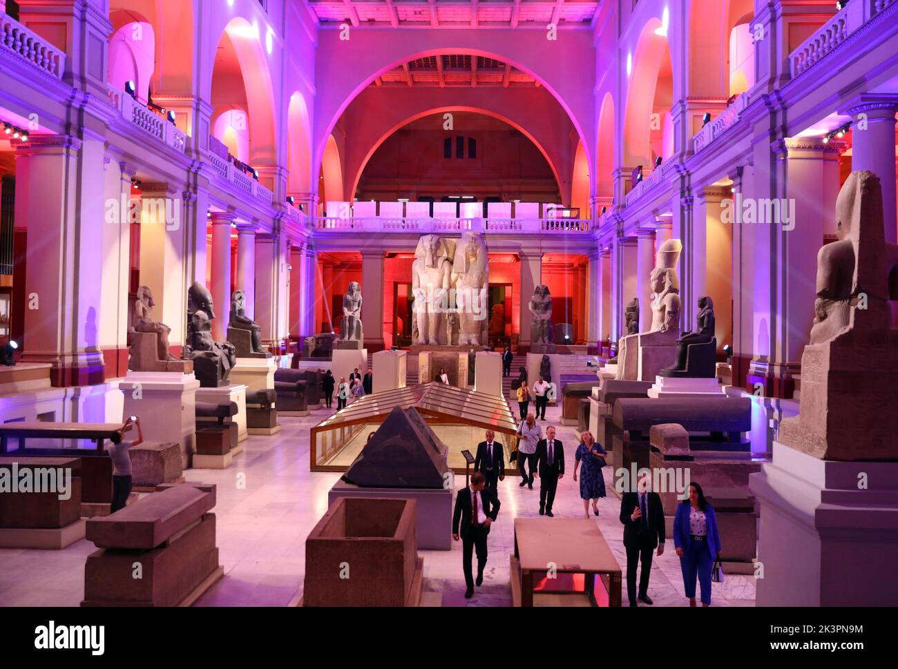 Cairo, Egypt. 27th Sep, 2022. People attend an evening ceremony held at ...