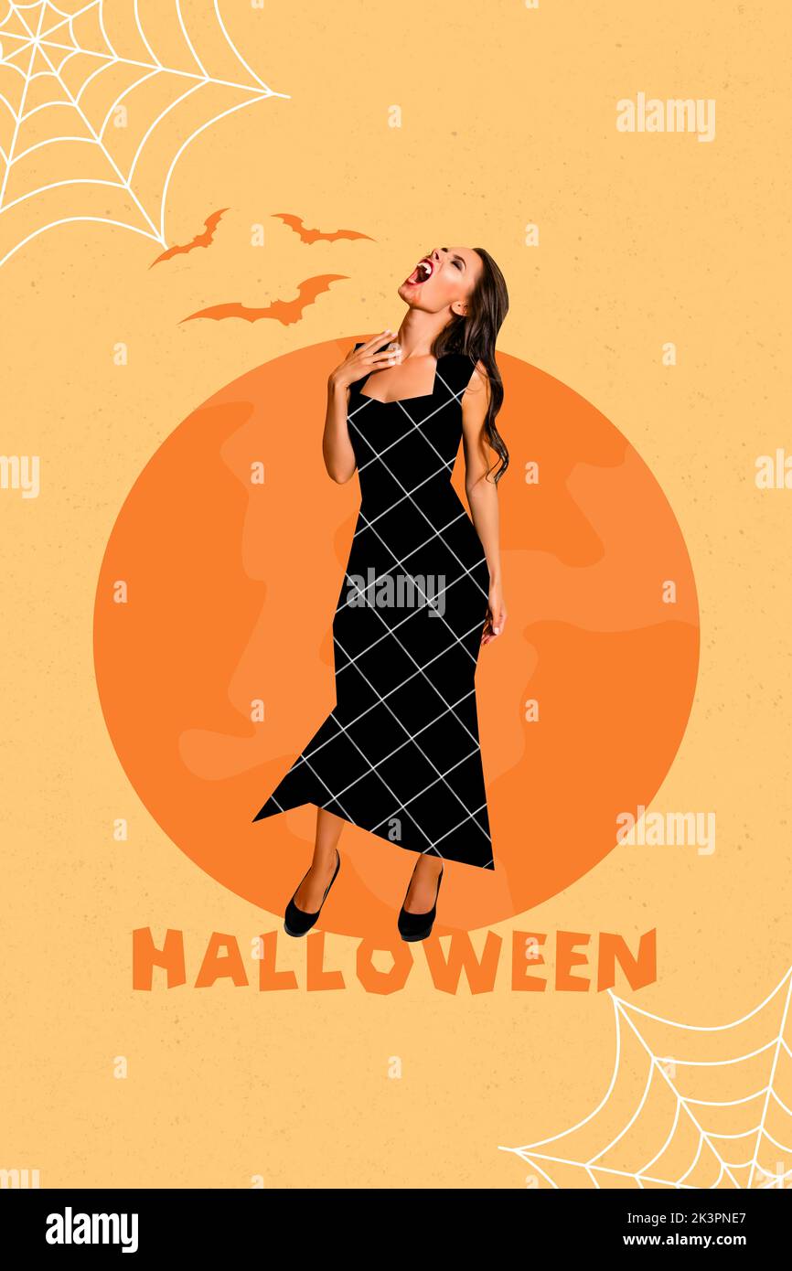 Exclusive painting magazine sketch image of scary gothic lady vampire ...