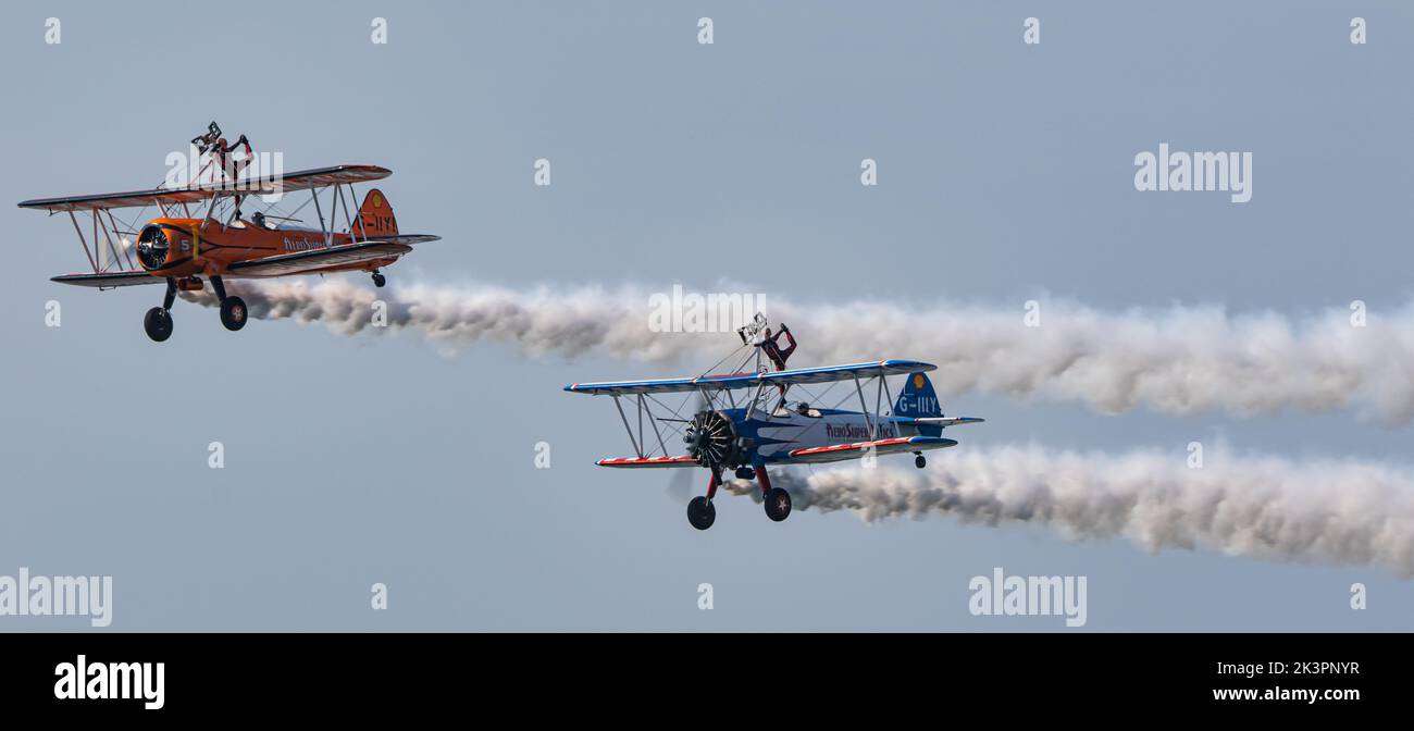 Aero Superbatics Wingwalking Team displaying at Blackpool Air Show 2022 ...