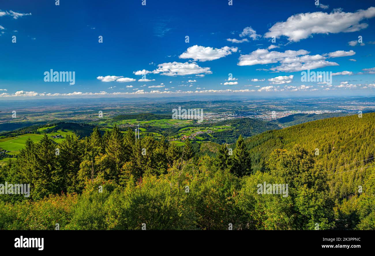 View to Freiburg im Breisgau ,Kaiserstuhl from the top of the ...