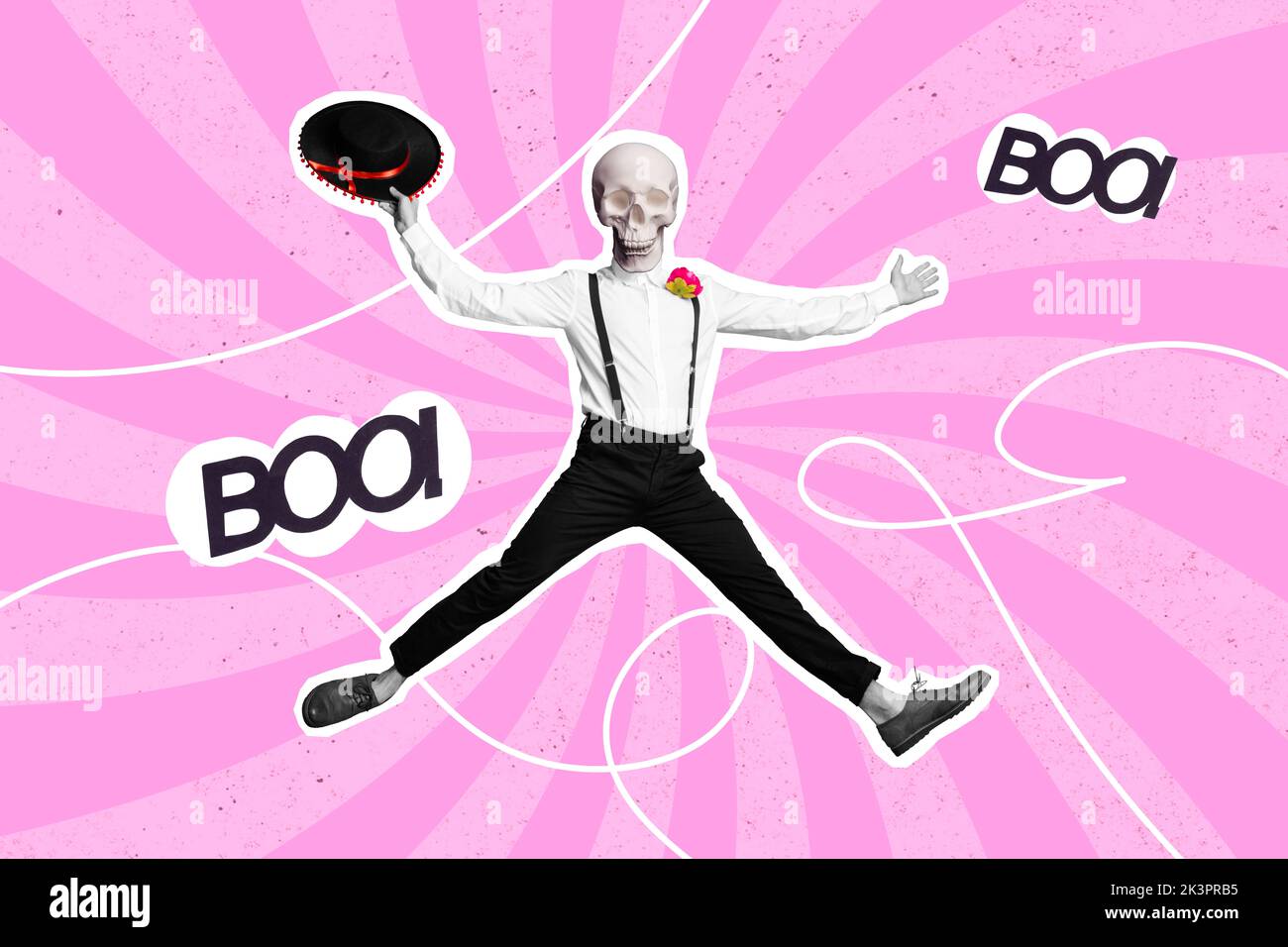 Creative abstract template collage of funny funky man halloween costume ...