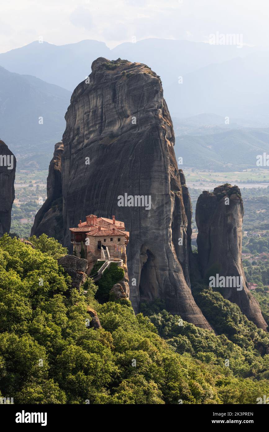 Vertical panoramic view of northeast side of Holy Monastery of Rousanou ...