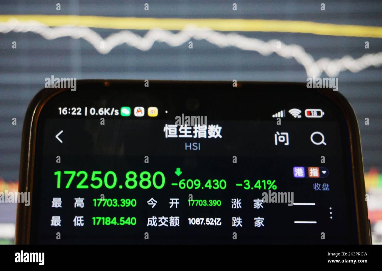 HANGZHOU, CHINA - SEPTEMBER 28, 2022 - The closing points of the Hang ...