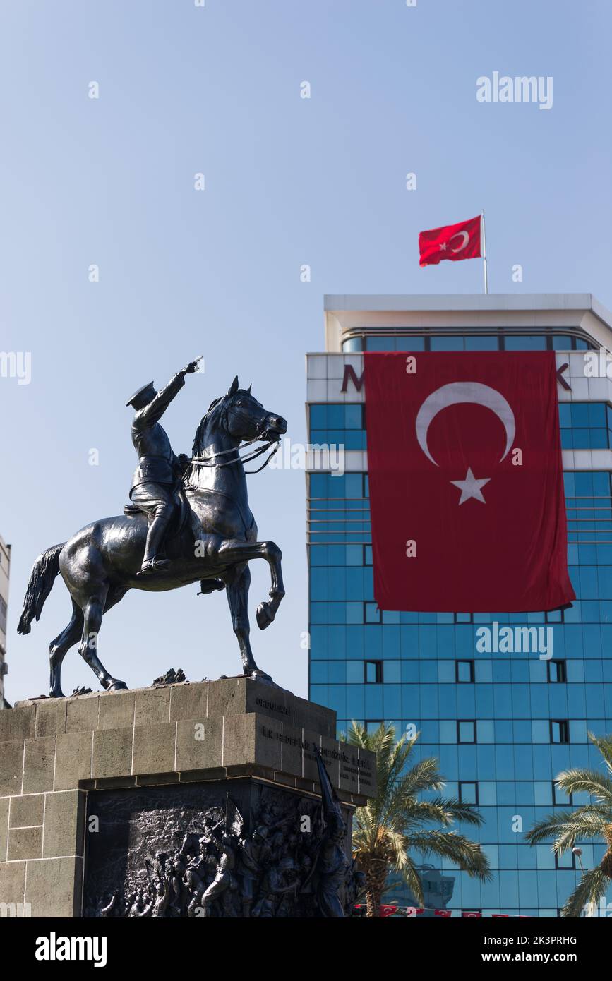 Izmir, Turkey - September 9, 2022: Ataturk monument with horse and ...