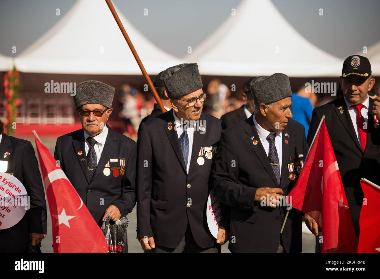 Izmir, Turkey - September 9, 2022: Three veterans in the same frame on ...