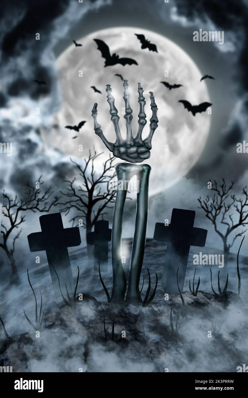 Vertical creative collage image of dead monster zombie arm stick ground ... Vertical creative collage image of dead monster zombie arm stick ground ...