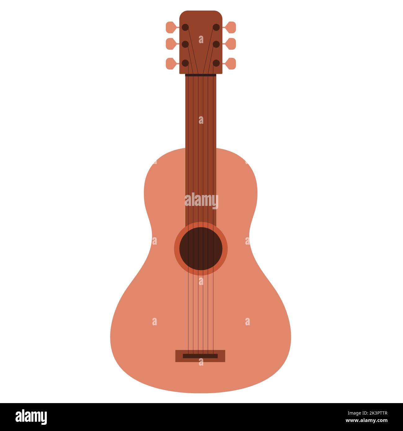 Classical wooden guitar or ukulele in pastel colors. Vector ...
