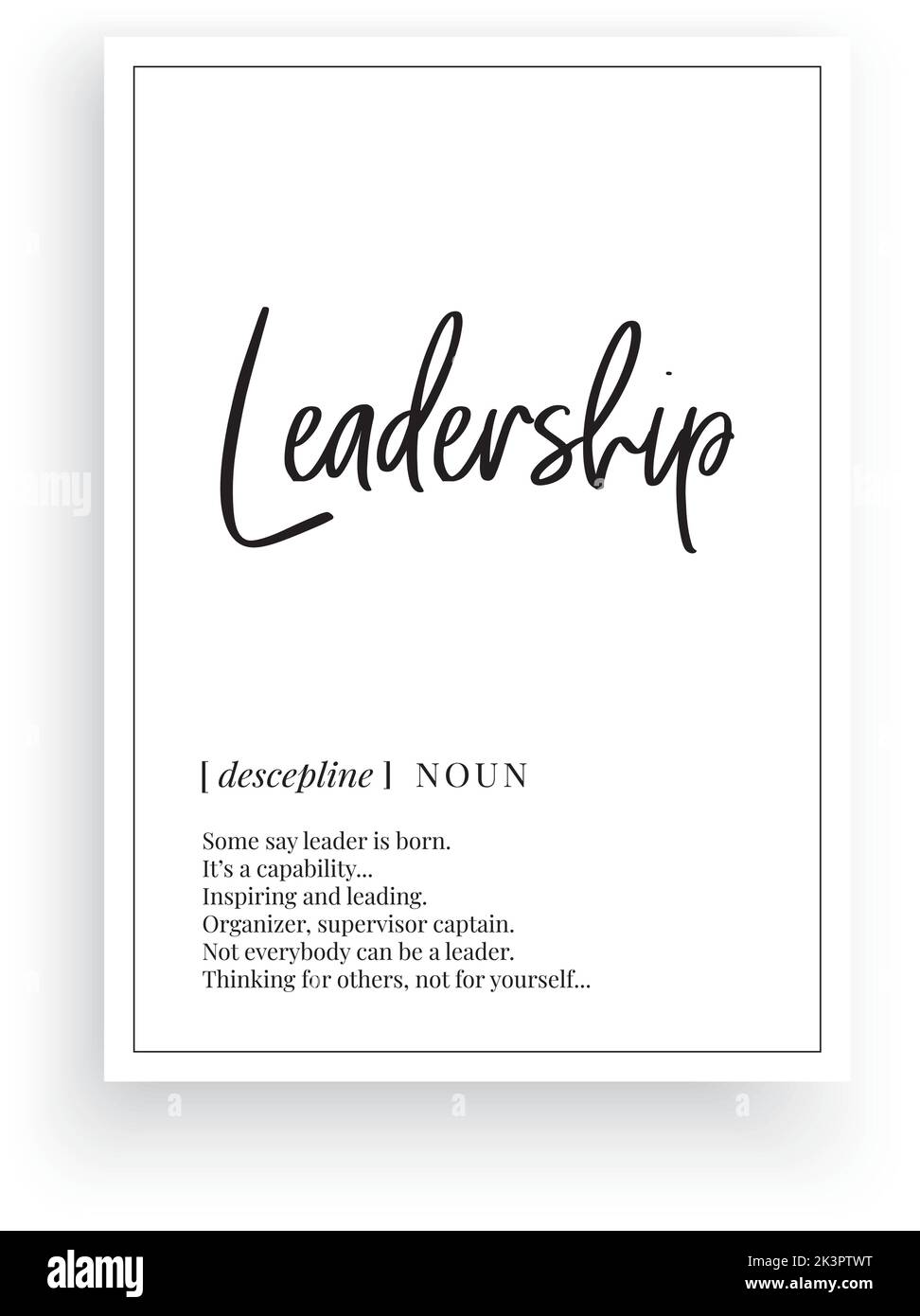 Leadership, vector. Minimalist modern poster design. Motivational ...