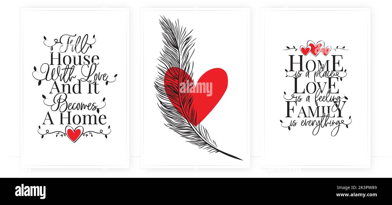 Fill house with love and it becomes a home, vector. Family love quotes ...