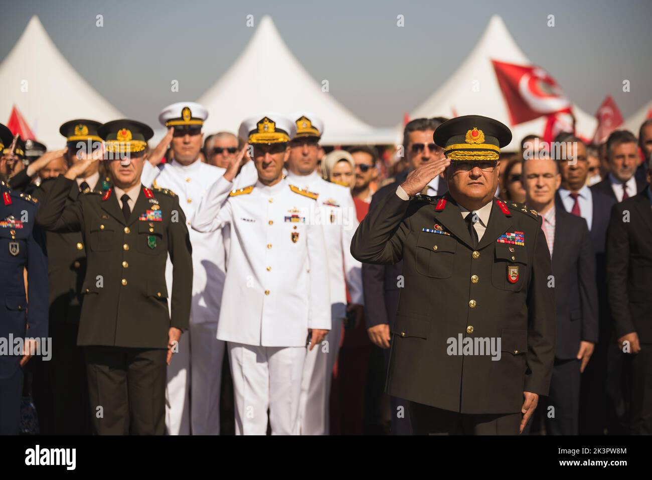 Izmir, Turkey - September 9, 2022: Portrait of the lieutenant general ... Izmir, Turkey - September 9, 2022: Portrait of the lieutenant general ...