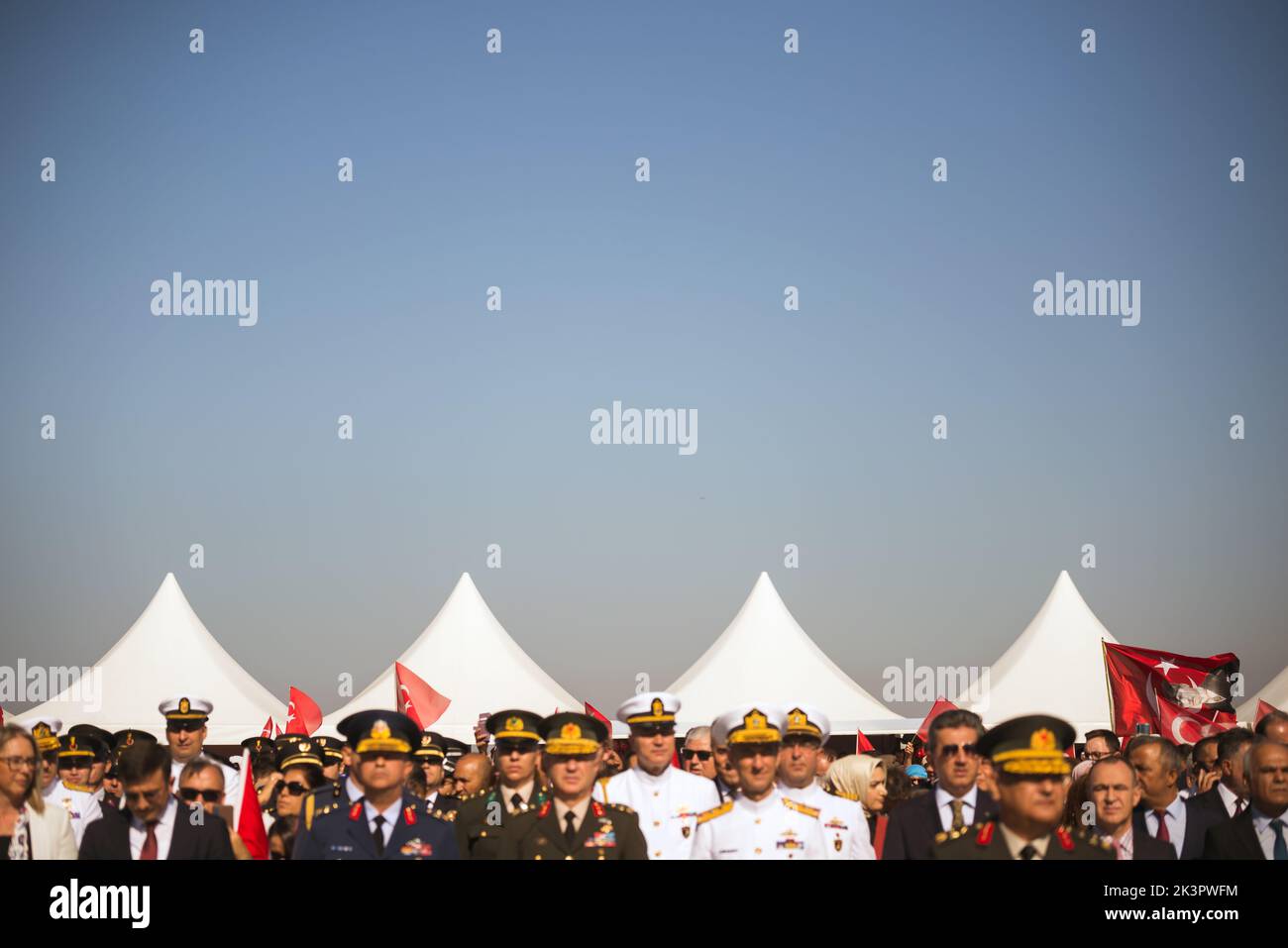 Izmir, Turkey - September 9, 2022: Crowded people on moment of silence ...