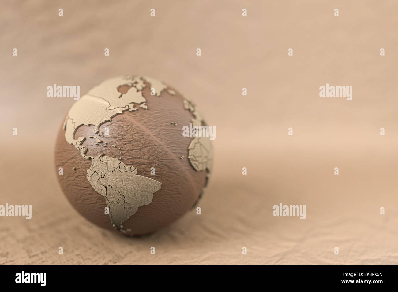 paper earth model on cardboard background 3d illustration Stock Photo ...