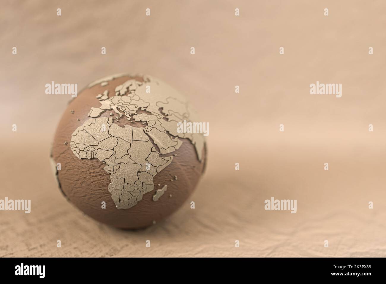 paper earth model on cardboard background 3d illustration Stock Photo ...