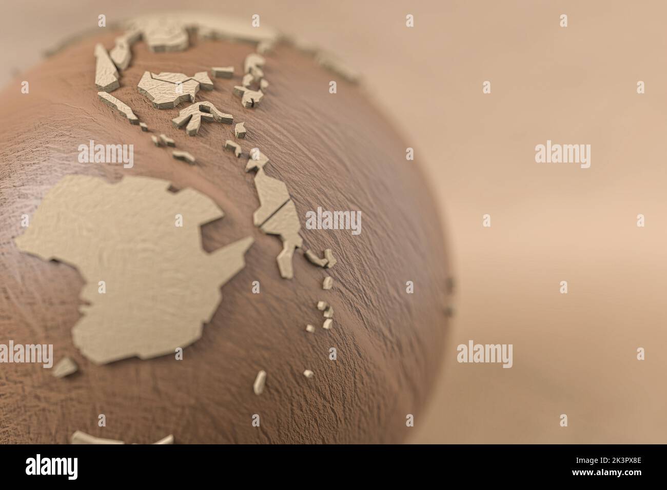 paper earth model on cardboard background 3d illustration Stock Photo ...