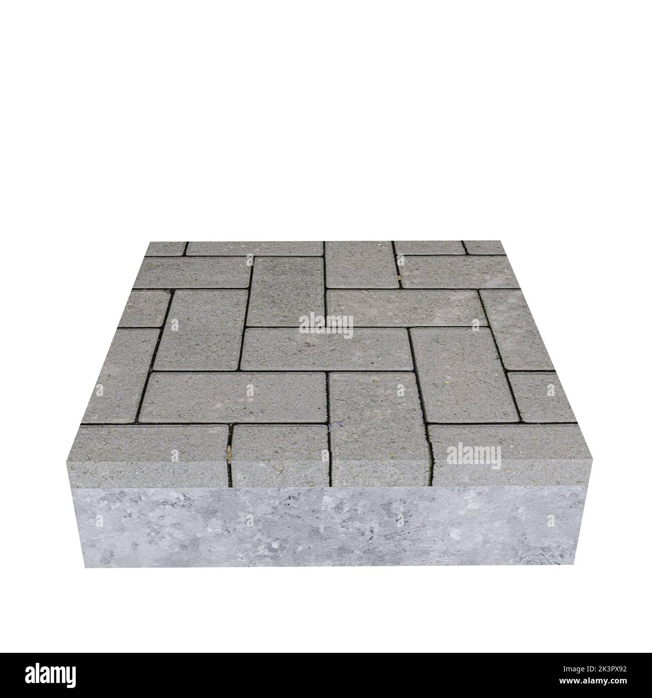 paving stone isolated on white background 3d illustration Stock Photo ...