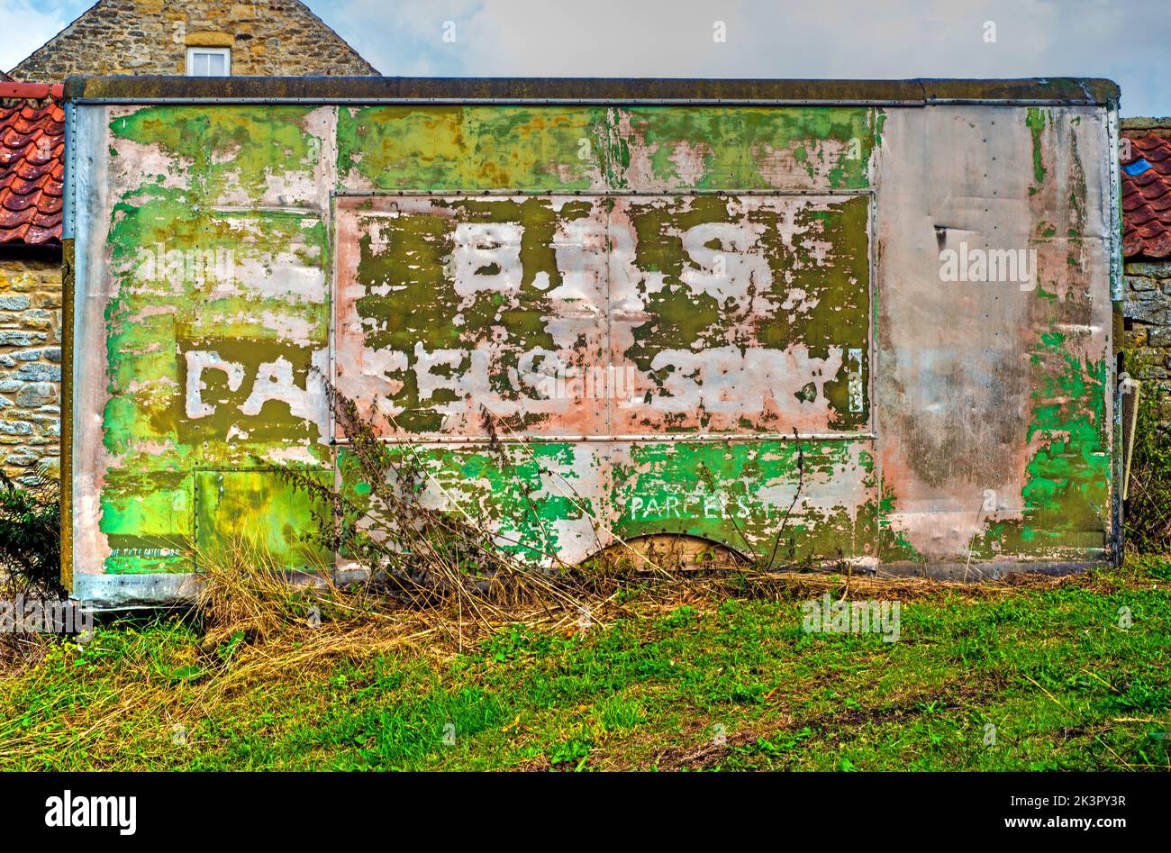 Old Parcels Van Body, Lockton Village, North Yorkshire, England Stock ...