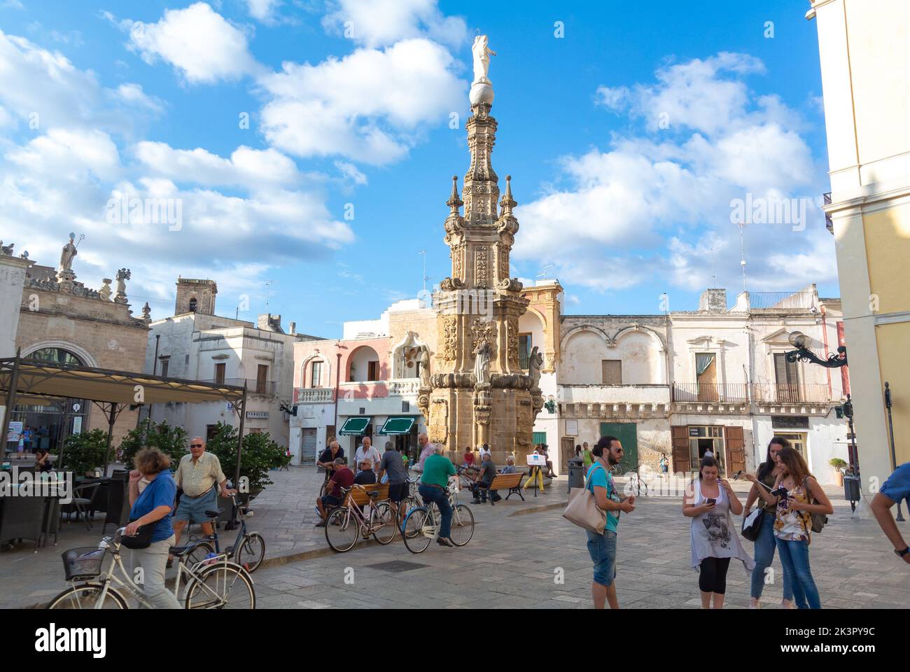 Local people around a cylindrer at piazza Antonio Salandra, Nardo ...