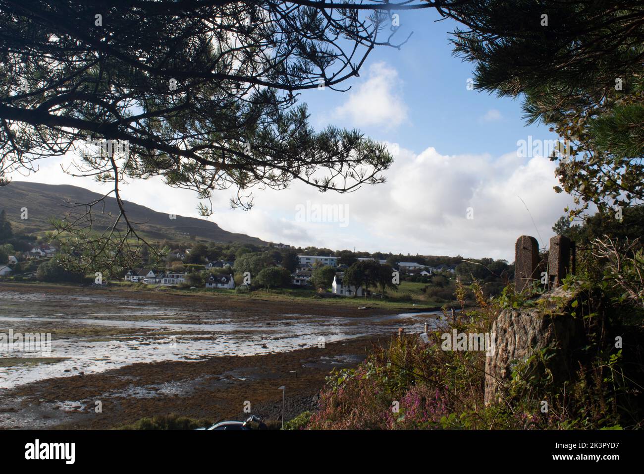 The view of Loch Portree from the path around the Meall or The Lump ...