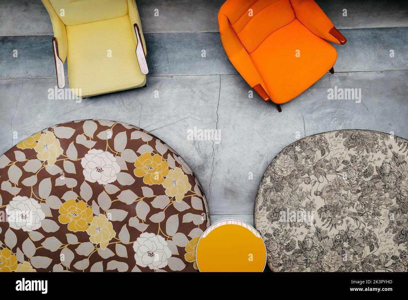 image of Meeting area and colorful furniture From Top View In Modern ...