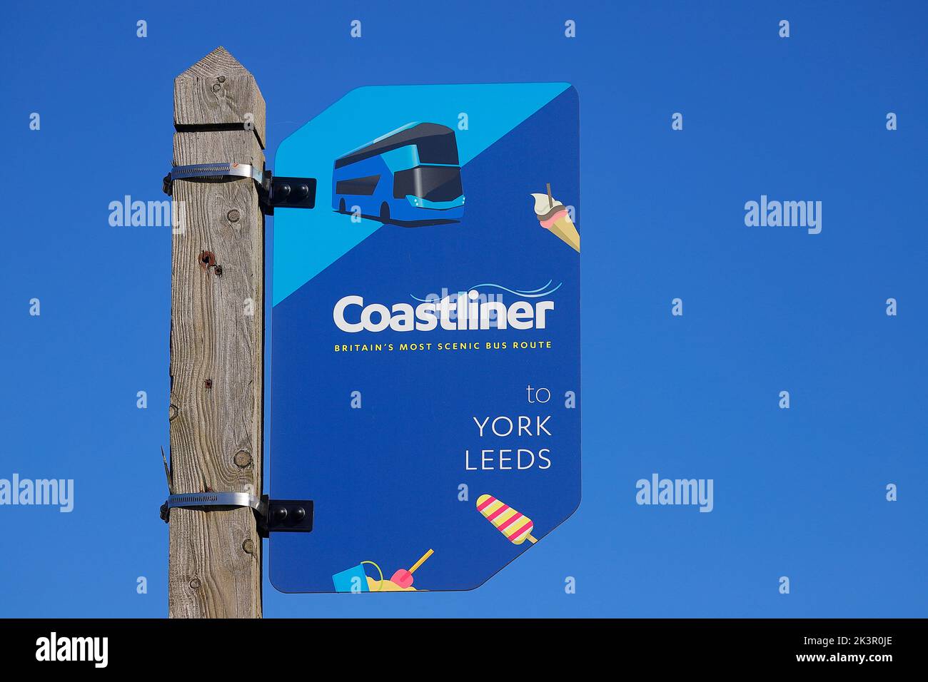 A Coastliner Bus Stop at Hole of Horcum on the North Yorkshire Moors ...