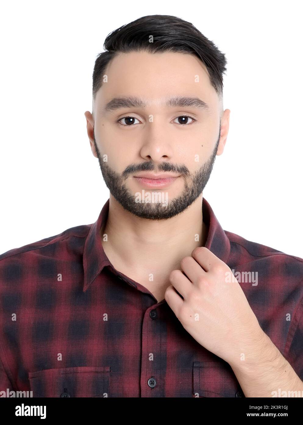 A portrait of an attractive Caucasian male model with a nice haircut ...