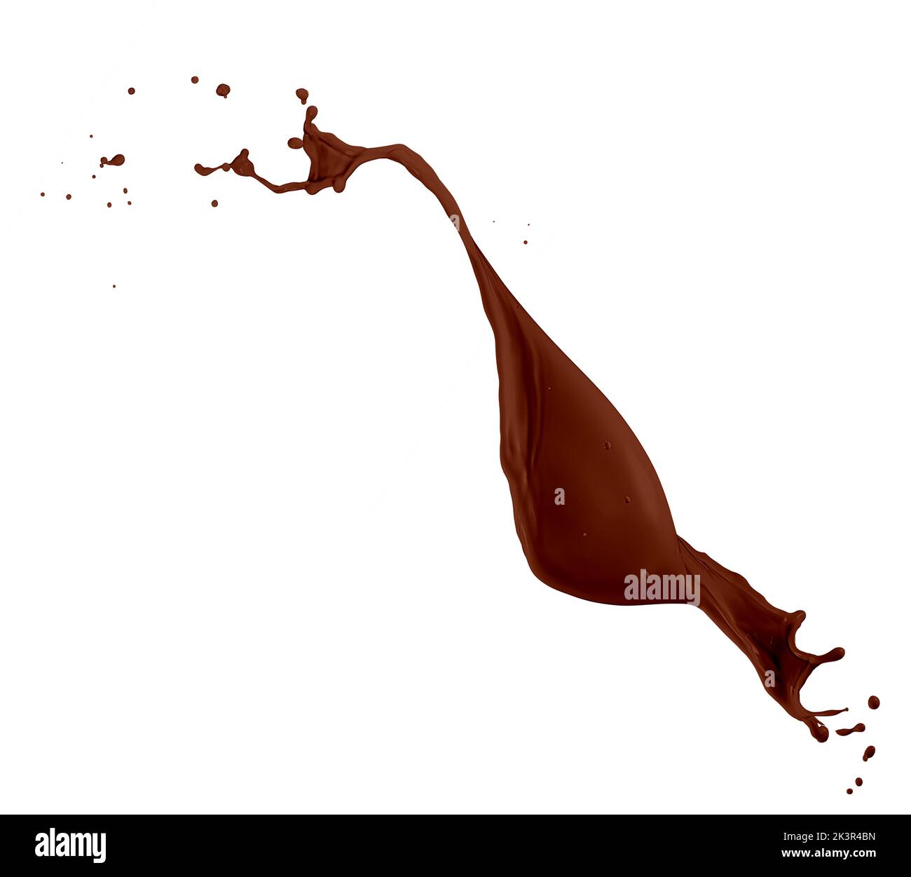 chocolate splash isolated on white background. splash of brownish hot ...