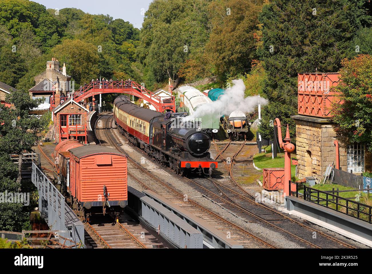 63395 Steam locomotive at Goathland Station on the North Yorkshire ...