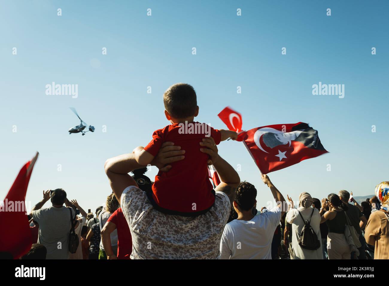 Izmir, Turkey - September 9, 2022: Crowded people with some kids, kids ...