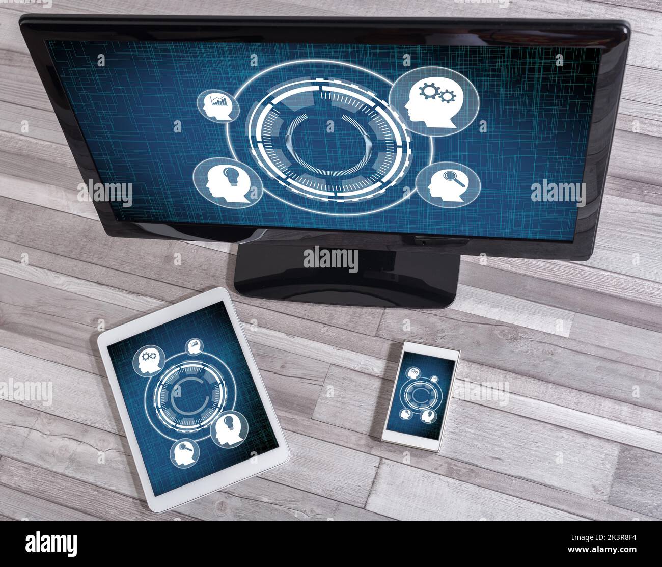 Process improvement concept shown on different information technology ...