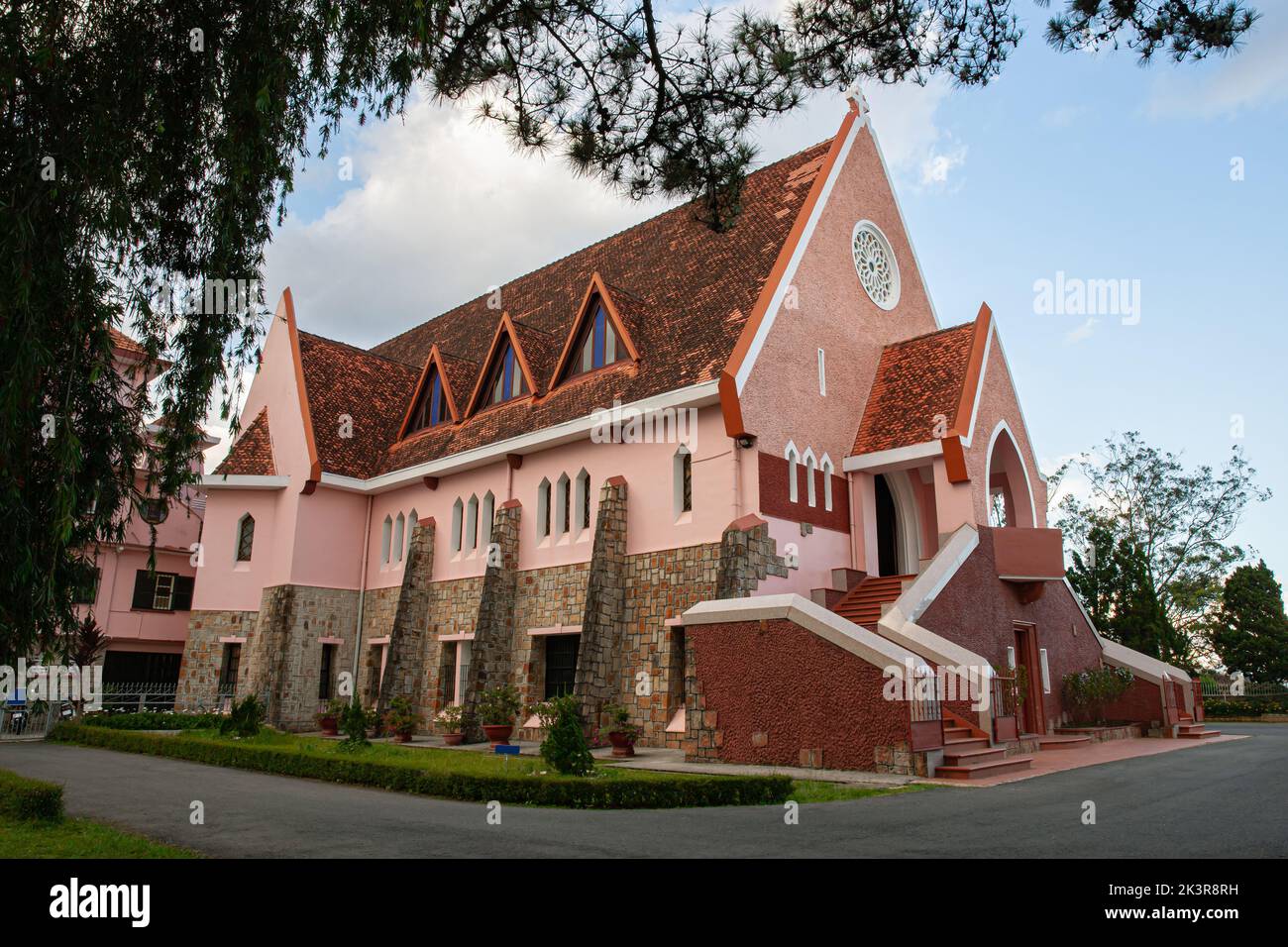 Mai Anh Domaine De Marie Church diocese on blue sky background, hidden ...