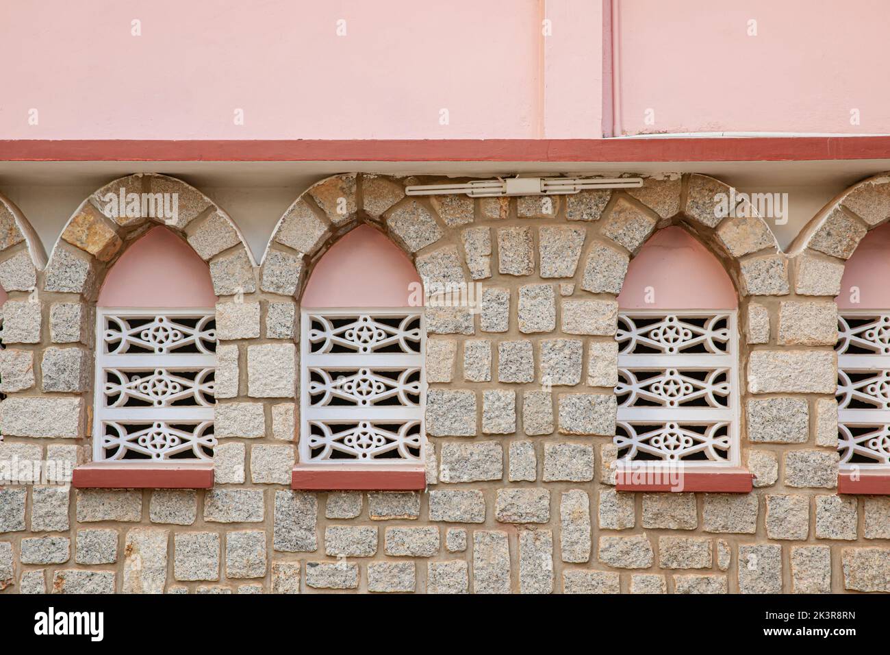 Antique vietnamese window with decoration pattern on bricks wall Stock ...