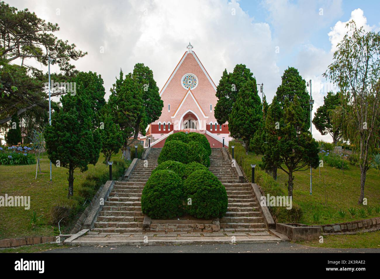 Mai Anh Domaine De Marie Church diocese on blue sky background, hidden ...