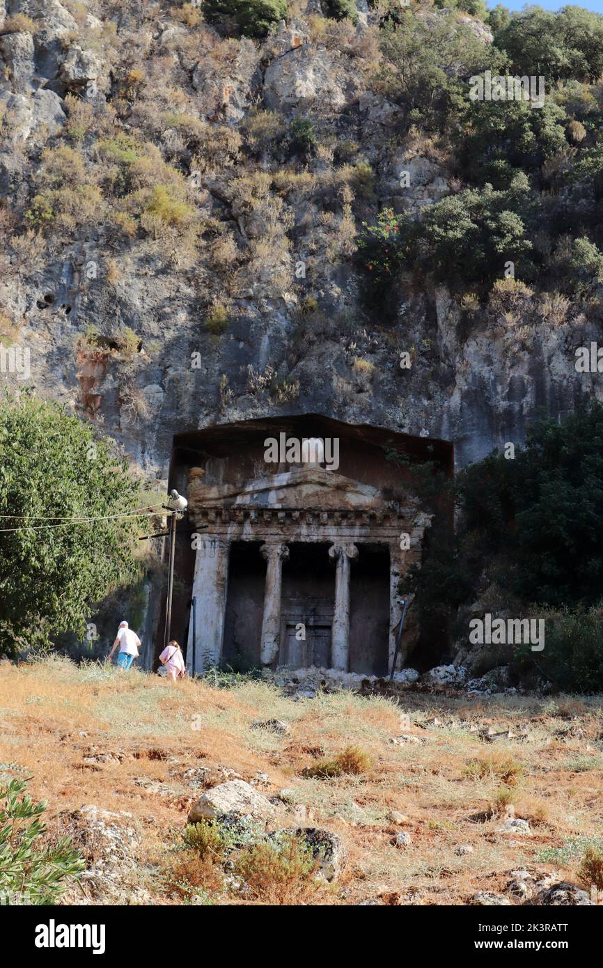 Lycian tombs. Turkey Fethiye. King tombs Stock Photo - Alamy