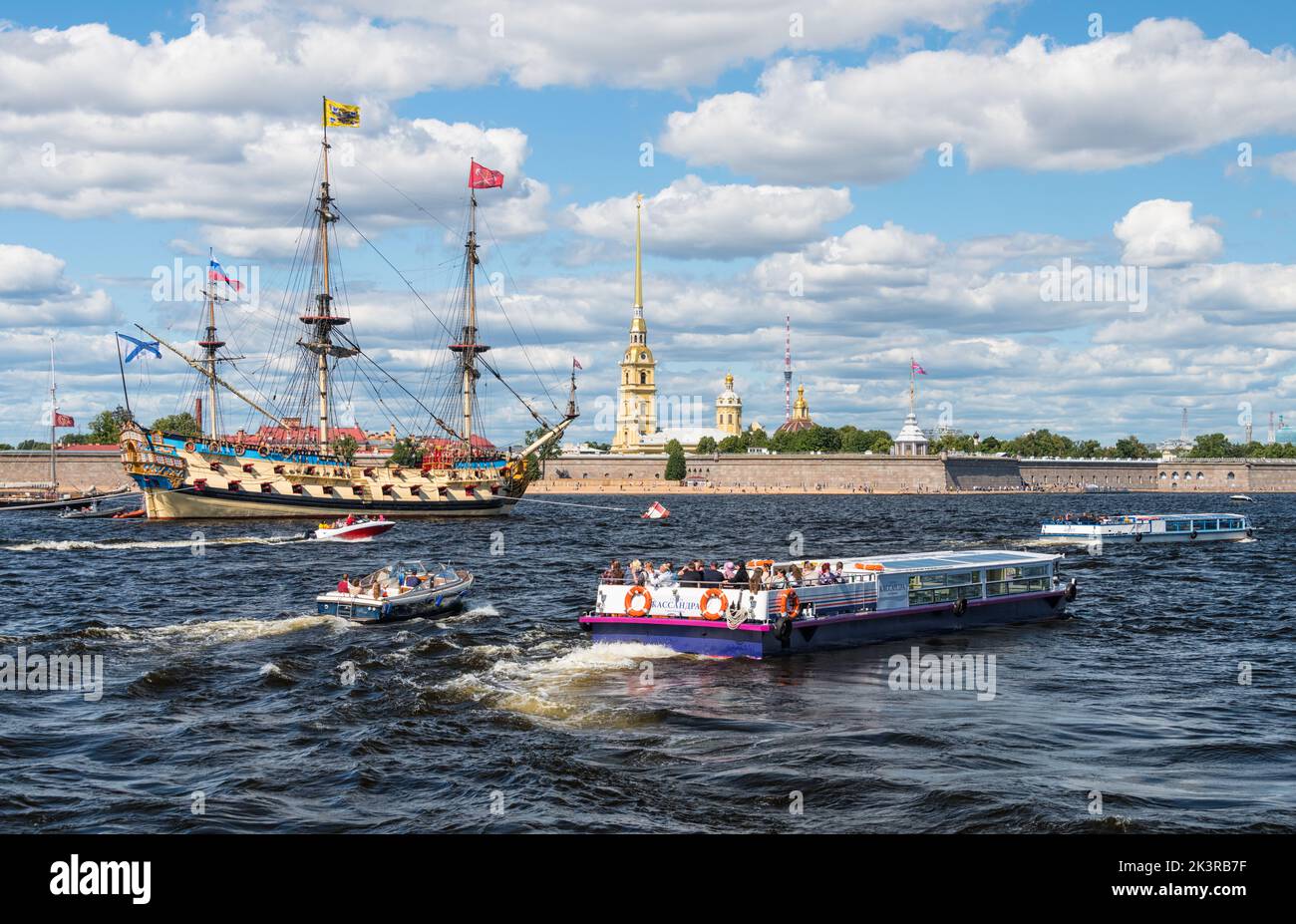 “Poltava”, Russian 54-gun battleship, next to the Peter and Paul ...