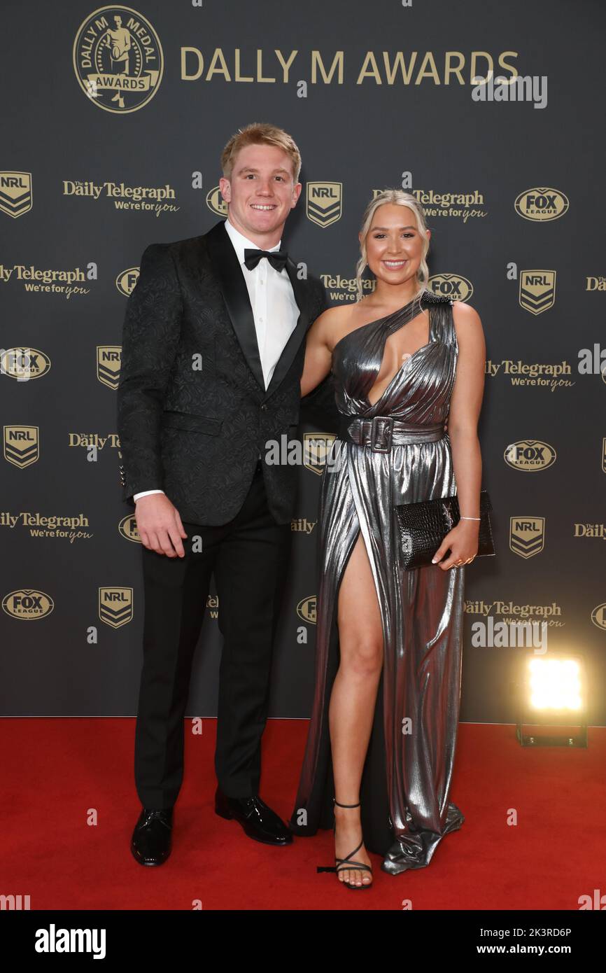 Sydney, Australia. 28th September 2022. Cowboys player Tom Dearden and ...