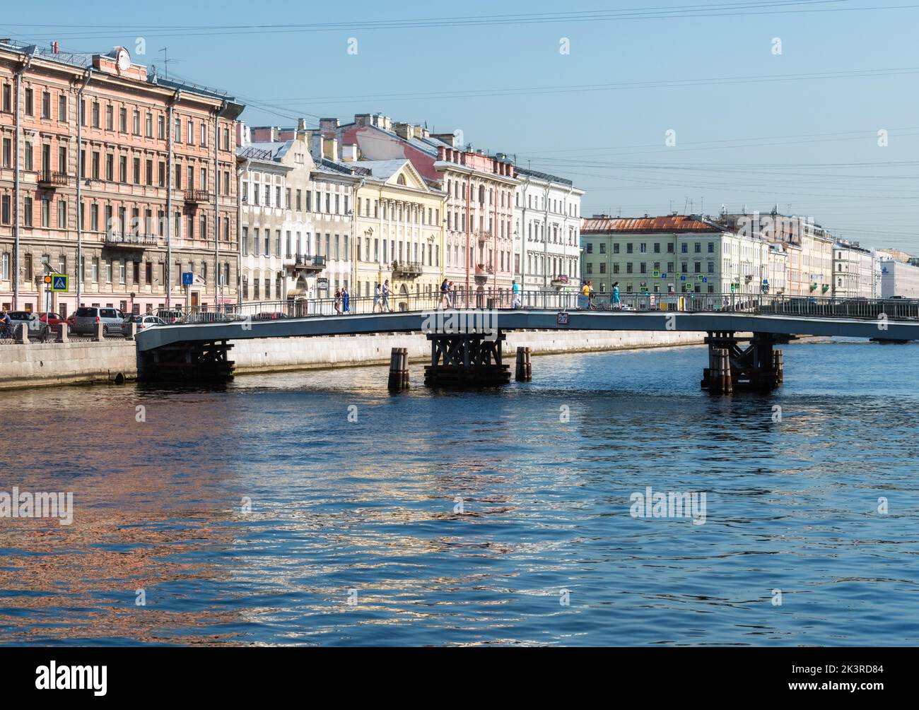 Gorstkin pedestrian bridge over Fontanka River, the largest and most ...