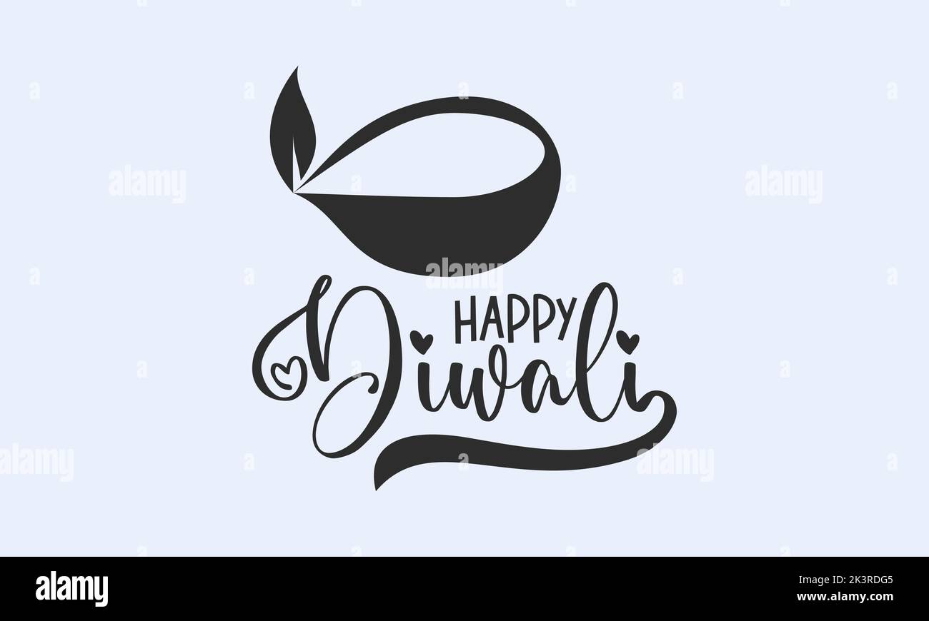 Happy Diwali/Deepavali Calligraphy letter design concept. Festival ...