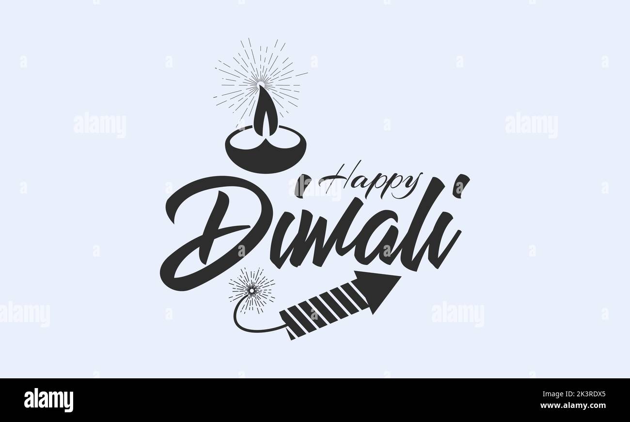 Calligraphy letter design concept of Happy Diwali/Deepavali with light ...