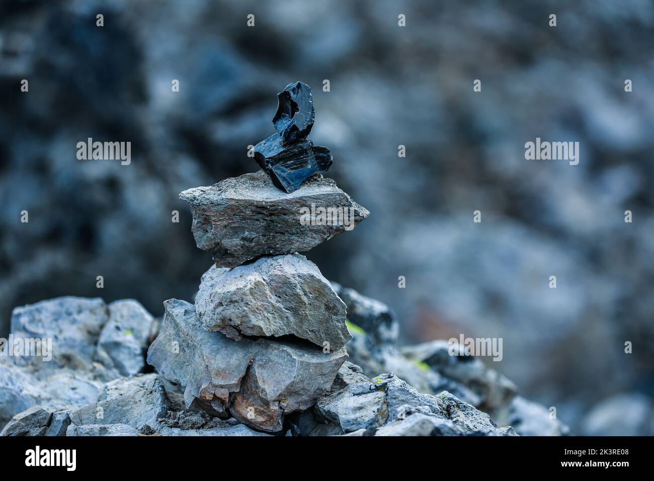 A glass mountain in California with dark stones, close-up Stock Photo ...